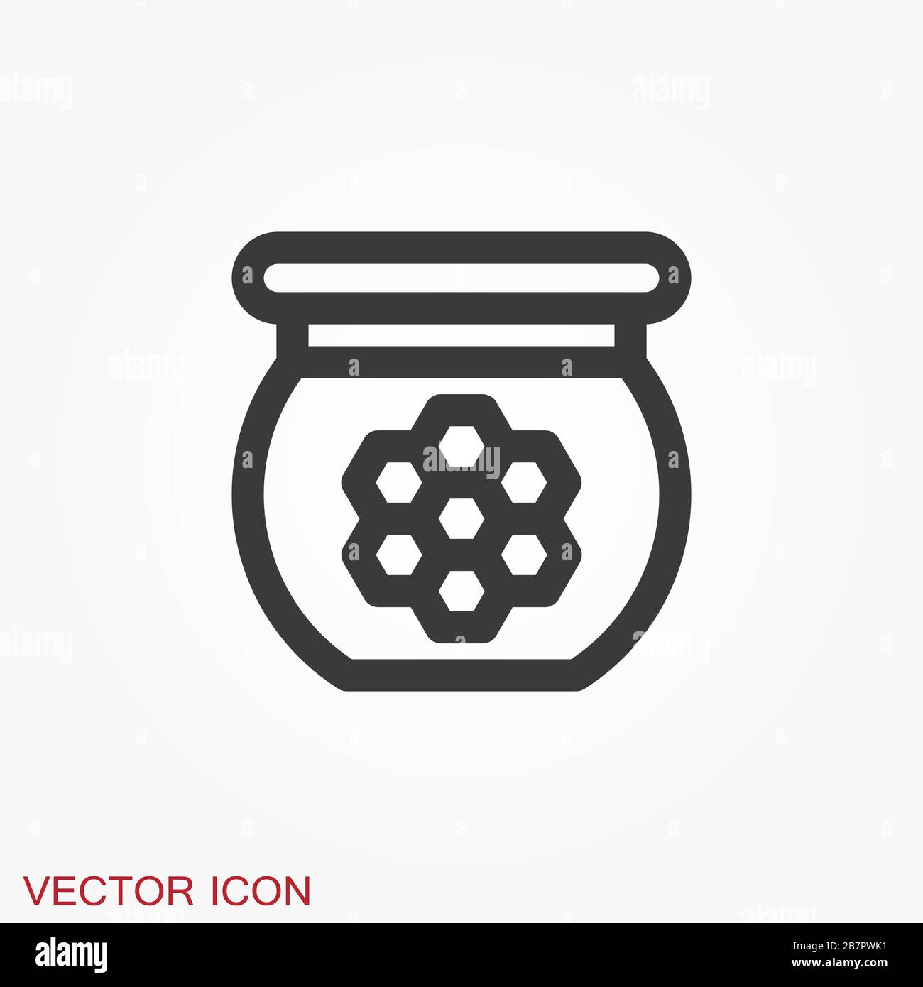 Jar vector icon with cap isolated on background. Honey symbol Stock ...