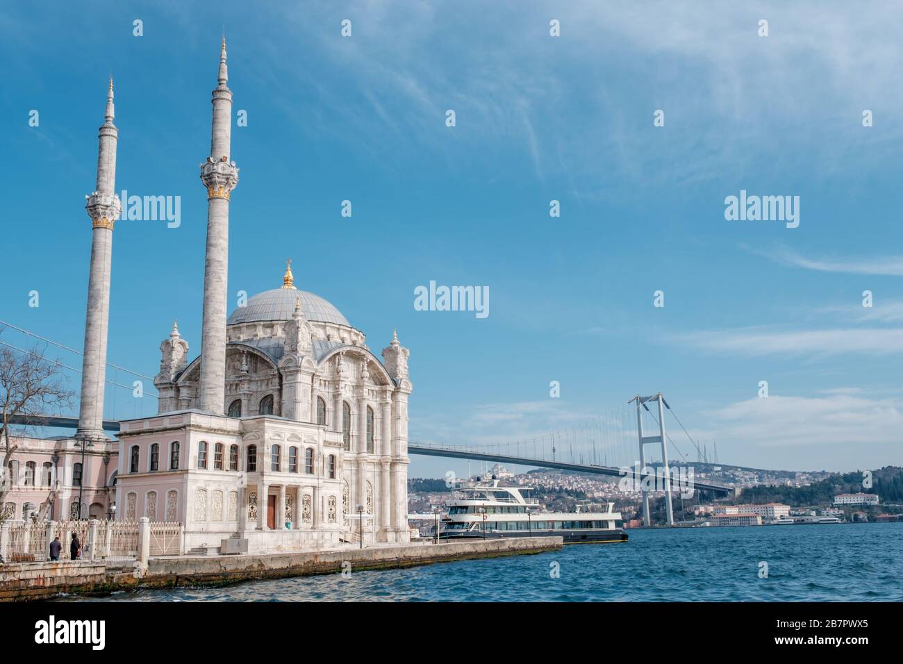 Ortakoy mosque (Turkish; Ortaköy Camii or Büyük Mecidiye Camii ) in ...