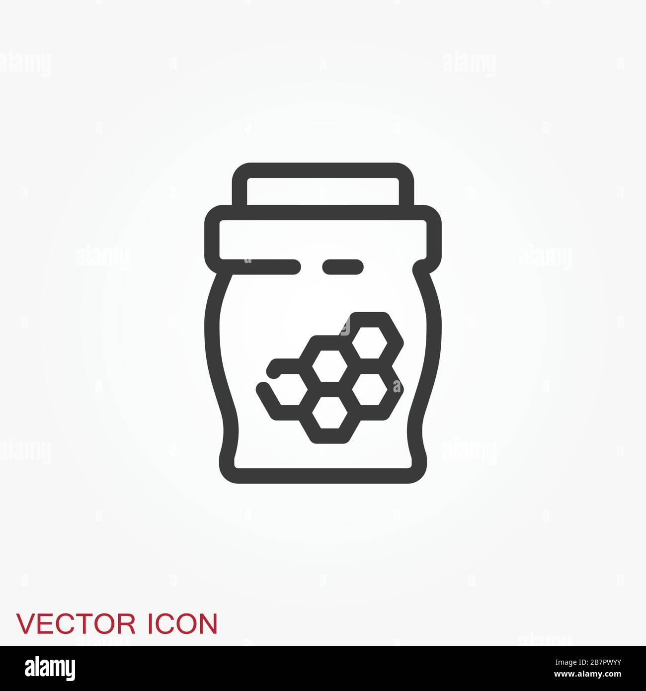 Jar vector icon with cap isolated on background. Honey symbol Stock ...