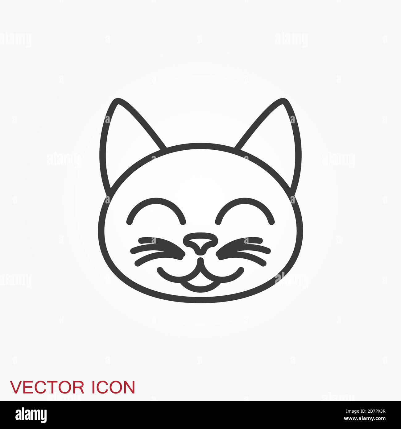Kitty Vector Icon. Cat symbol isolated on background Stock Vector Image ...