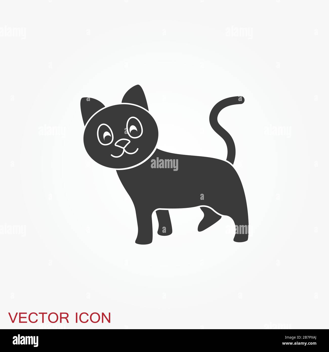 Kitty Vector Icon. Cat symbol isolated on background Stock Vector Image ...