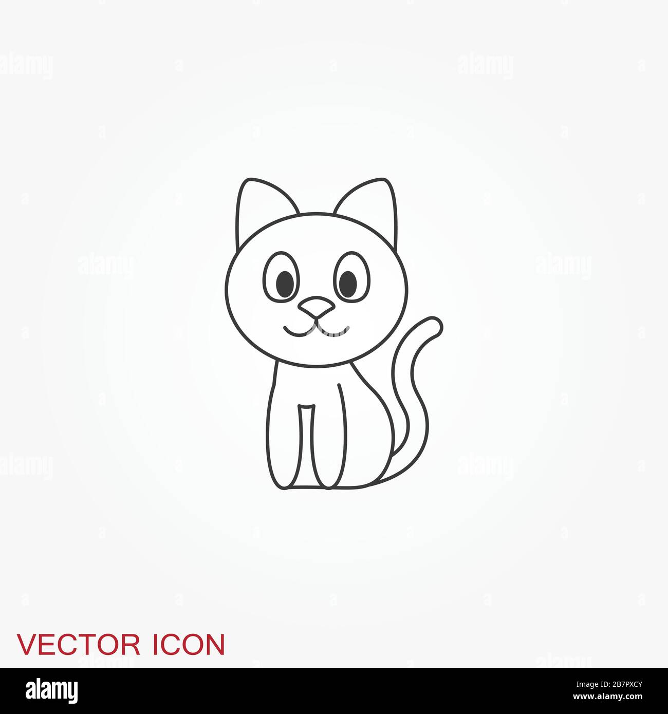 Kitty Vector Icon. Cat symbol isolated on background Stock Vector Image ...