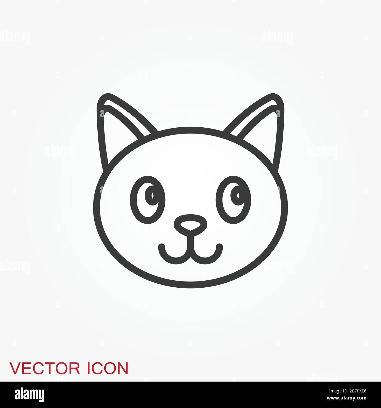 Kitty Vector Icon. Cat symbol isolated on background Stock Vector Image ...