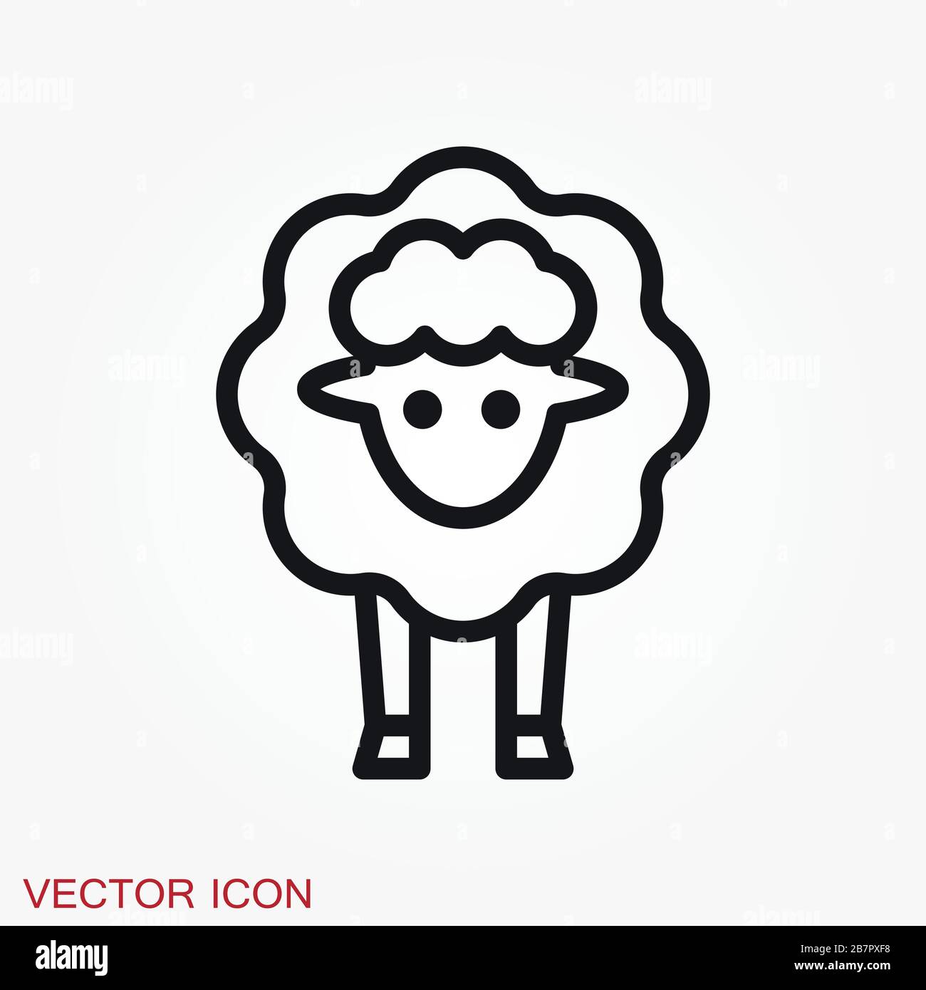 Lamb vector icon. Symbol of sheep on a background Stock Vector Image ...