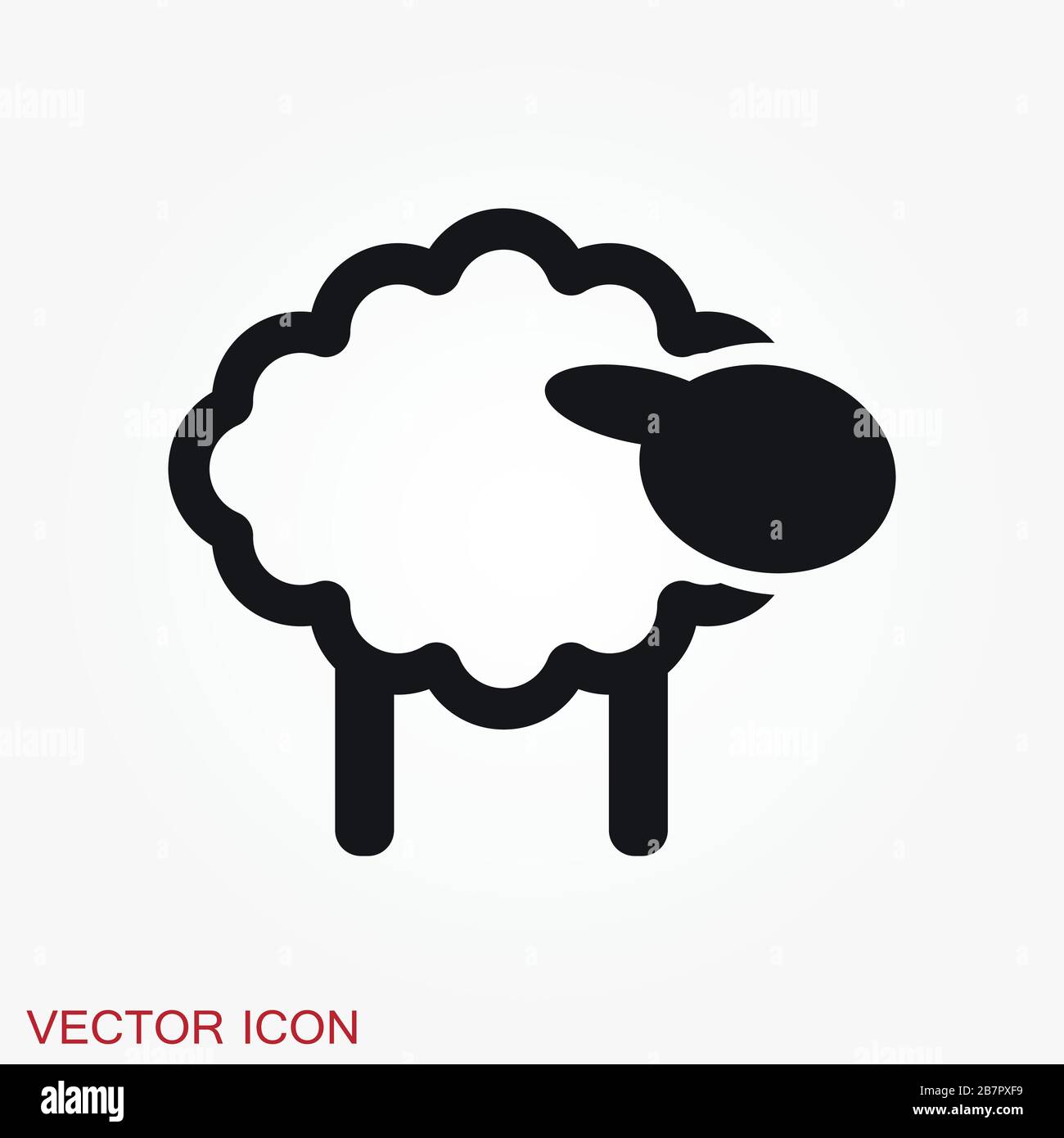 Lamb vector icon. Symbol of sheep on a background Stock Vector Image ...
