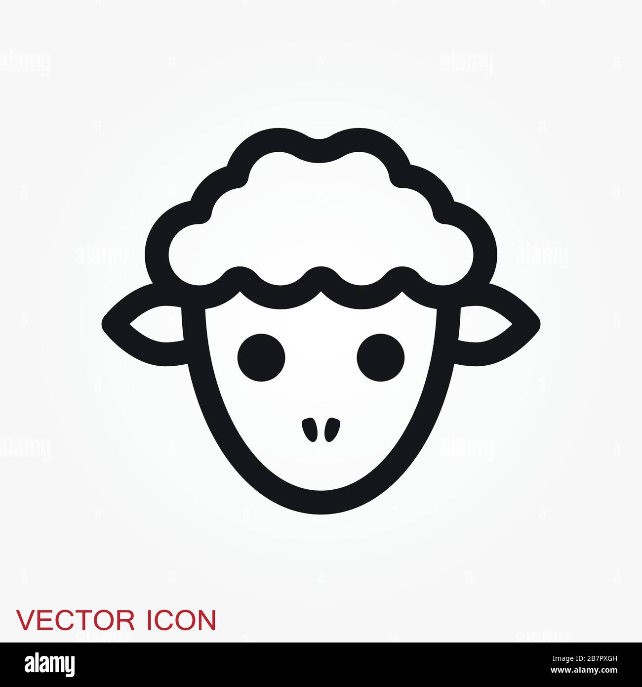 Lamb vector icon. Symbol of sheep on a background Stock Vector Image ...