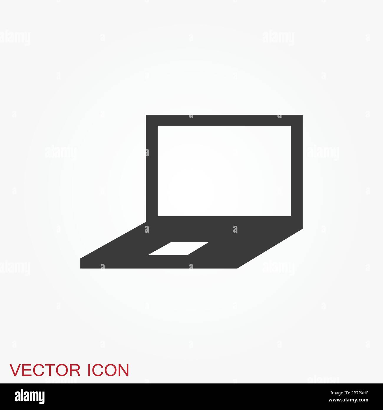 Laptop vector icon, vector illustration, flat design Stock Vector Image ...