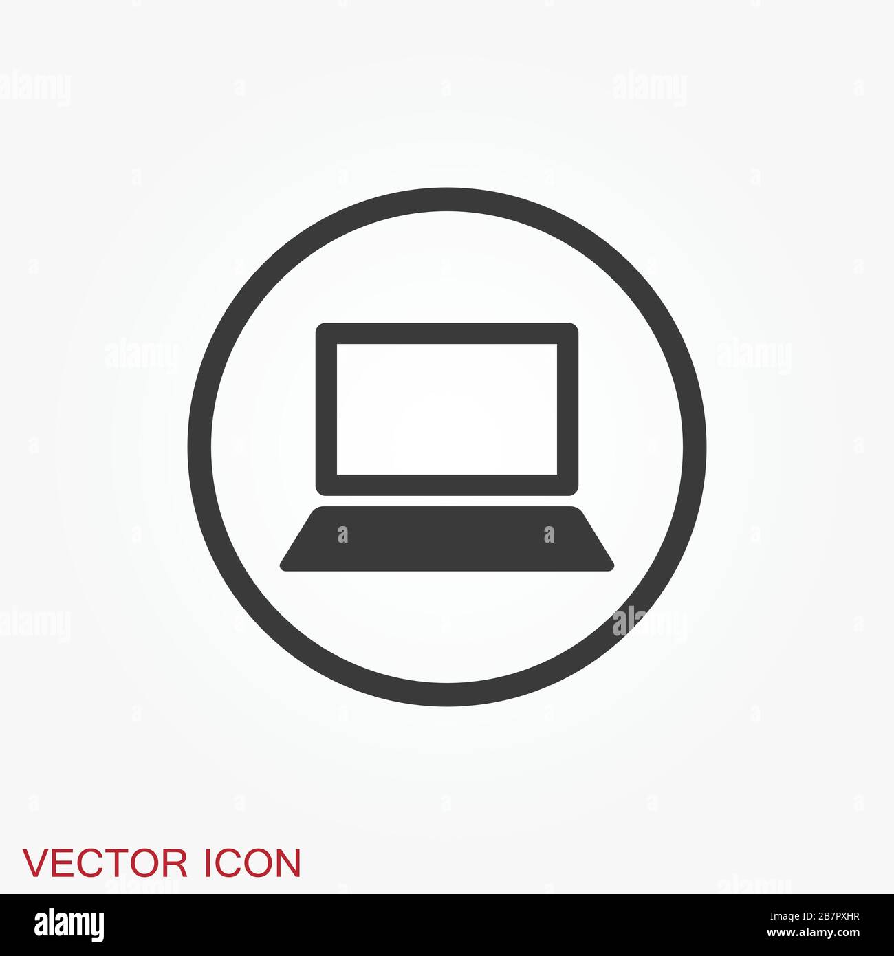 Laptop vector icon, vector illustration, flat design Stock Vector Image ...