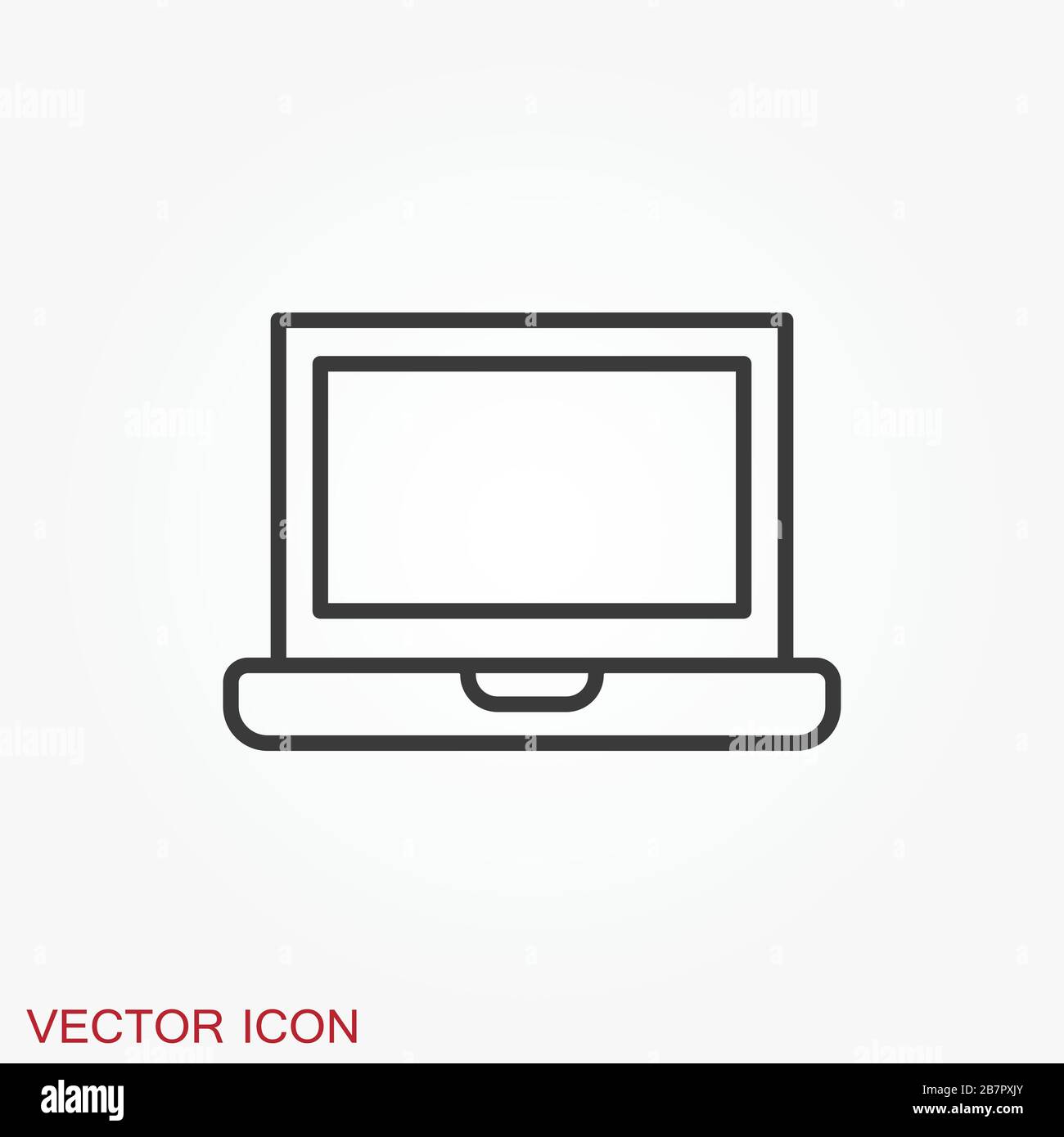 Laptop vector icon, vector illustration, flat design Stock Vector Image ...