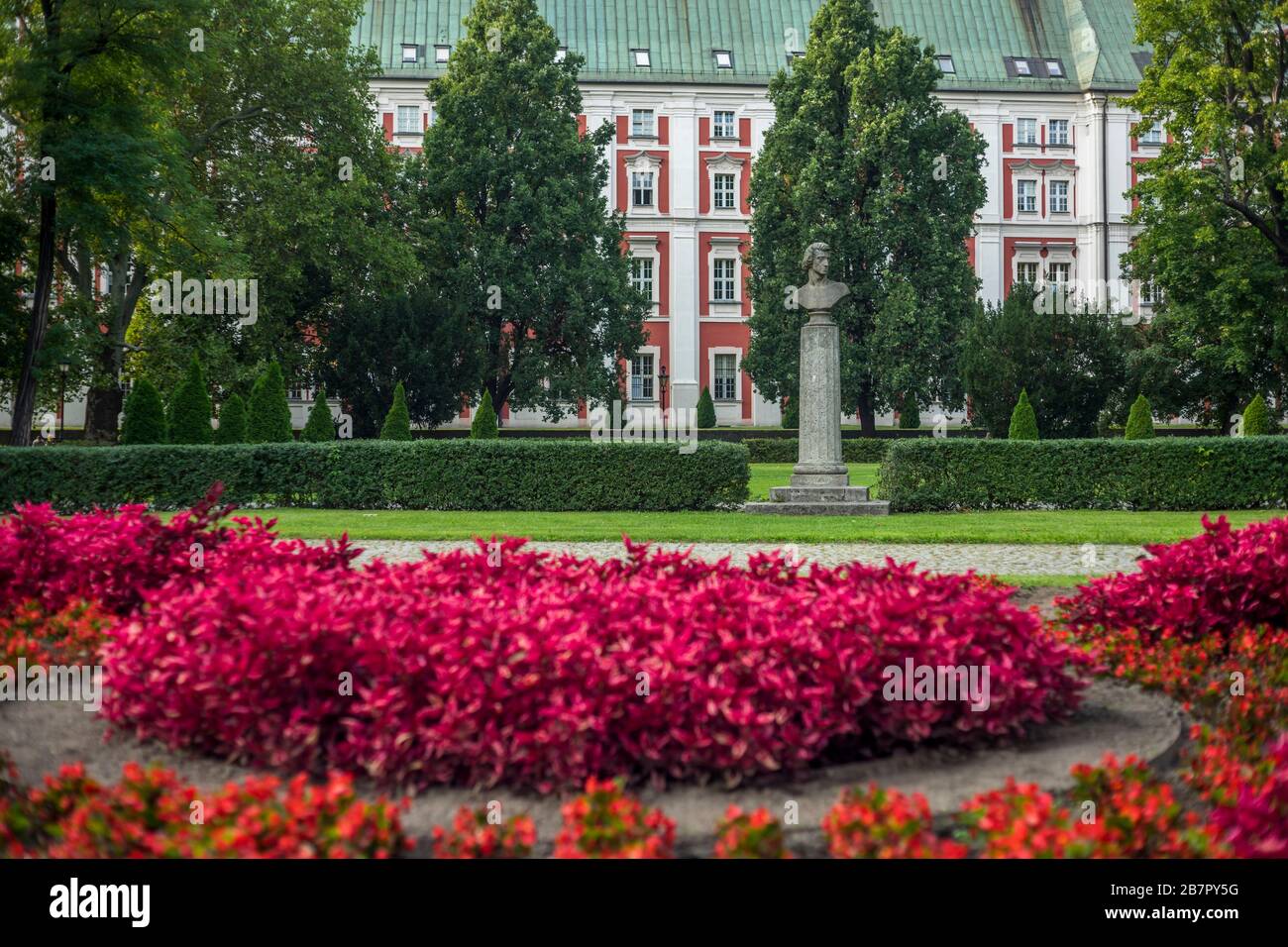 A bust of Chopin in the Frédéric Chopin park in Poznan, Poland 2019 ...