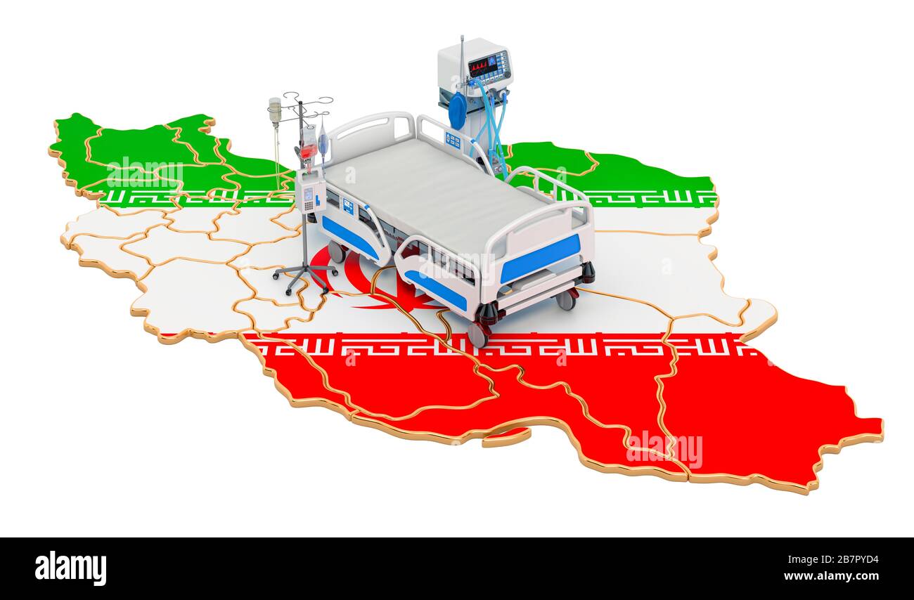 Intensive care unit ICU in Iran, 3D rendering isolated on white ...