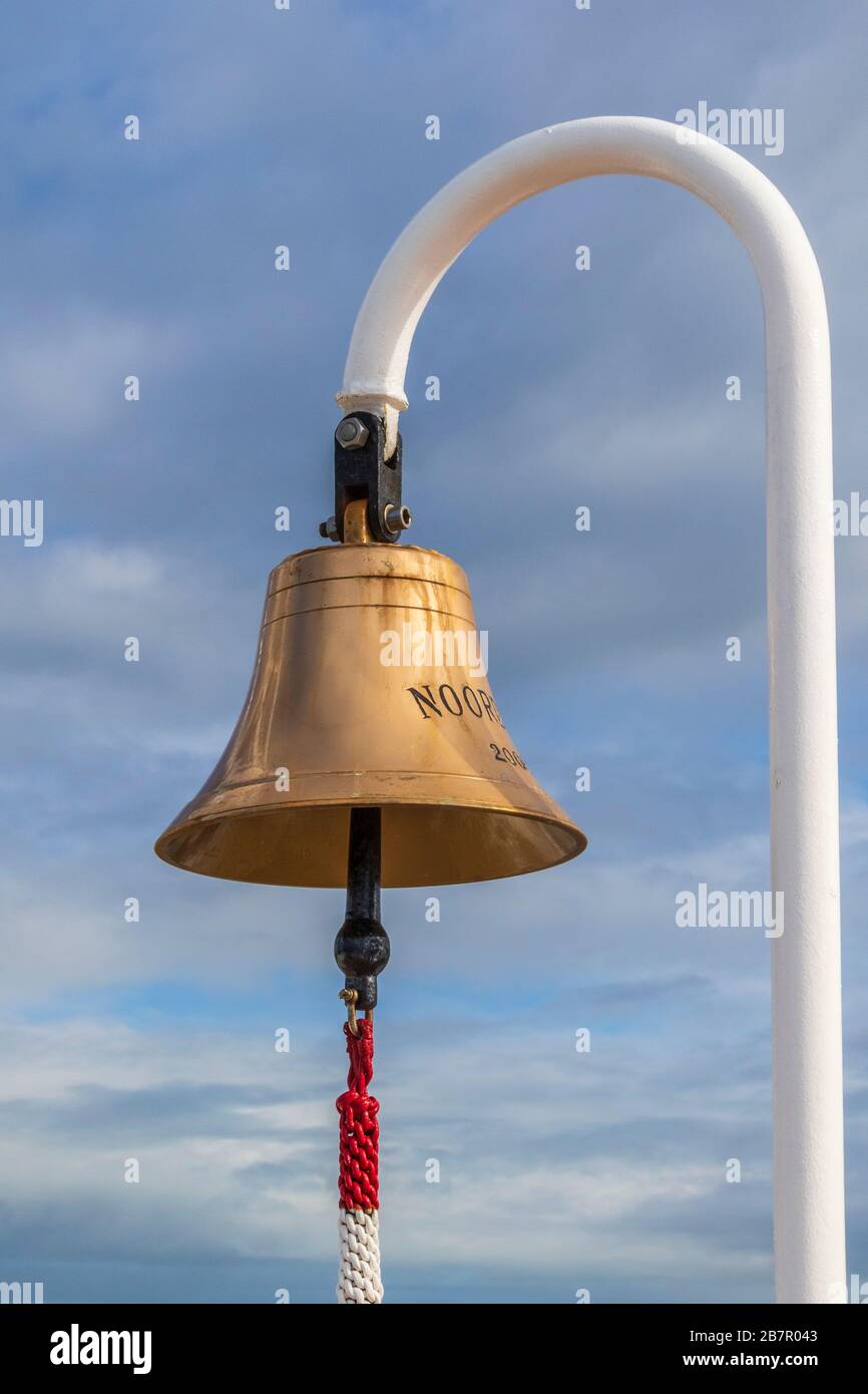 Ship Bell on Holland America Cruise Ship Noordam Stock Photo - Alamy