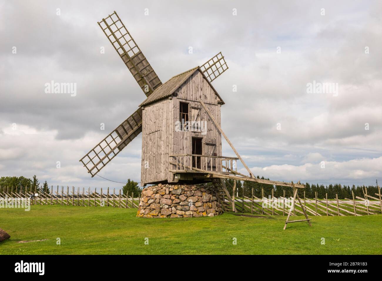 Estonia, Baltic States, Muhu Island. Windmill Stock Photo - Alamy