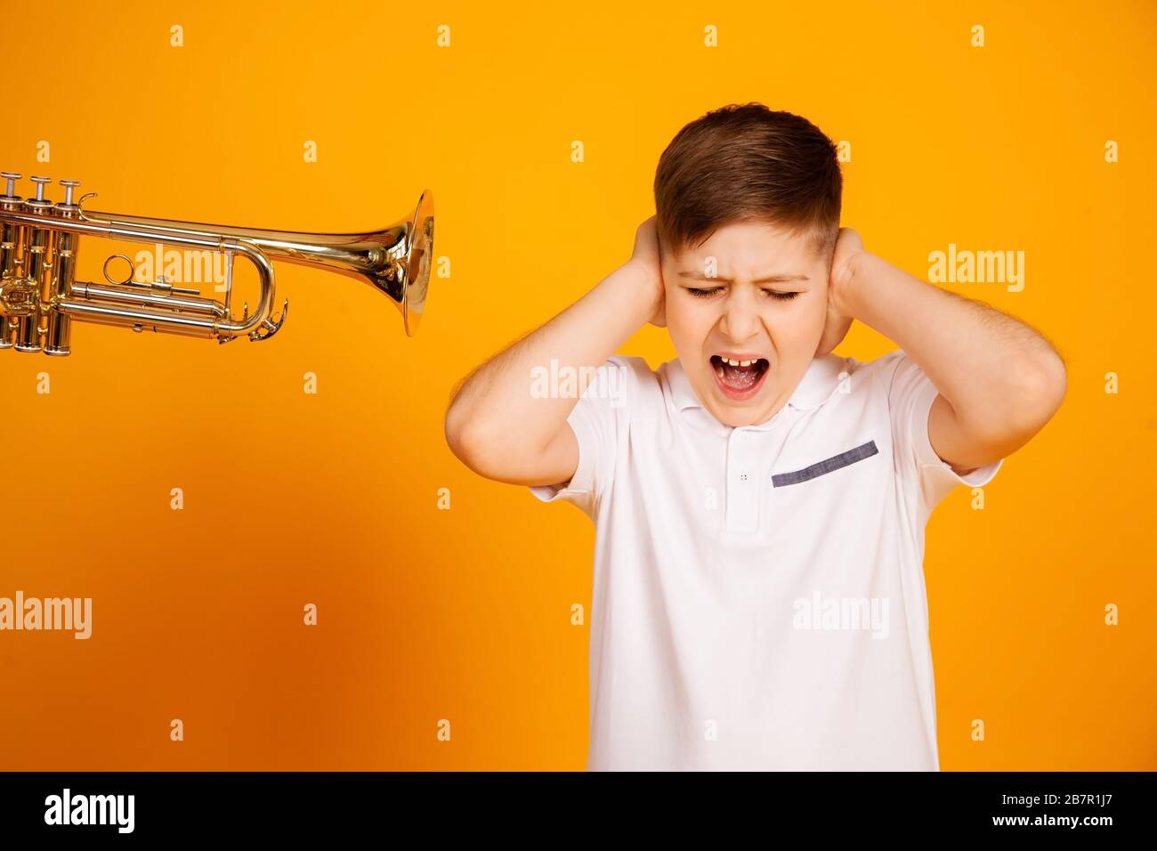 Boy child shouting loud noise hi-res stock photography and images - Alamy