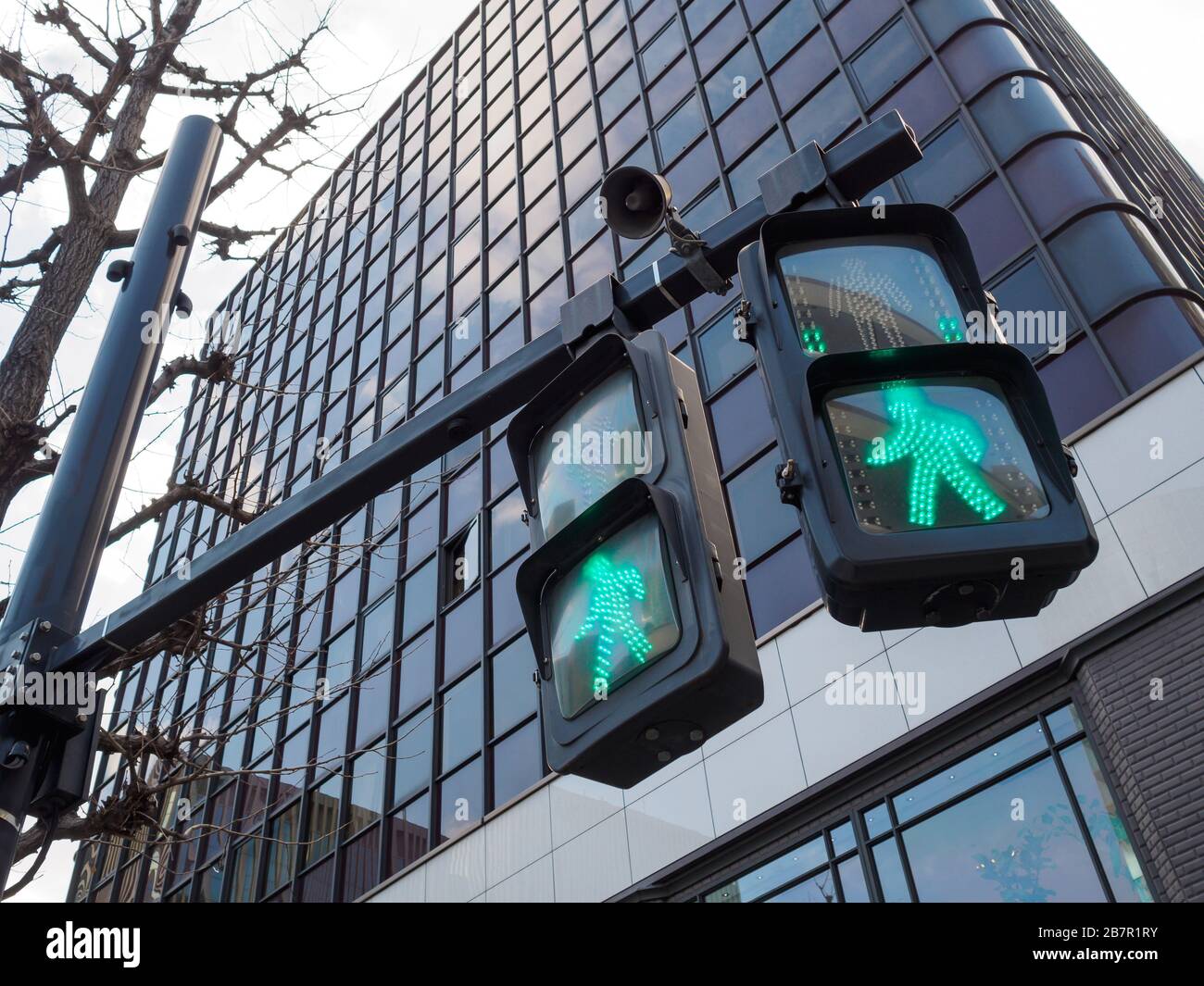 Green man pedestrian crossing sign in Tokyo, Japan Stock Photo - Alamy