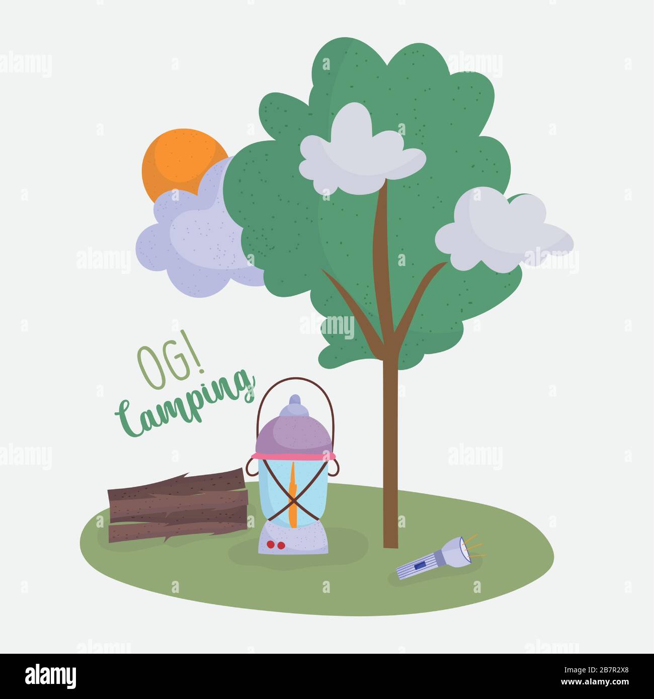 camping kerosene lantern flashlight tree vacations activity adventure ...