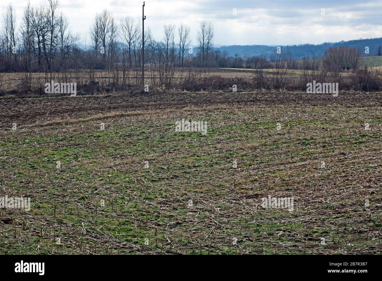 Panorama of the Jadar River valley in western Serbia near the town of ...