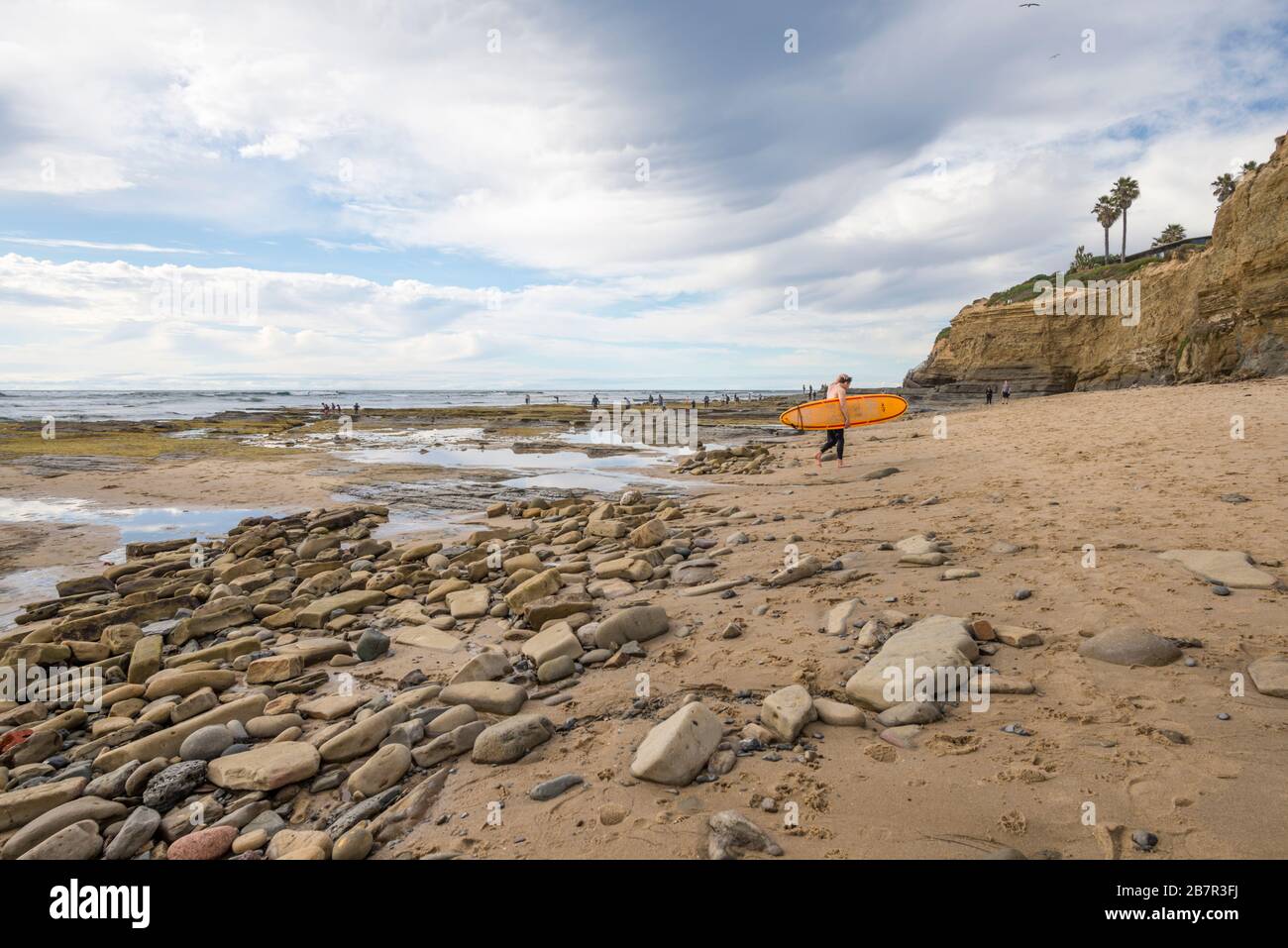 Coastal winter afternoon at Sunset Cliffs Natural Park. San Diego, CA ...