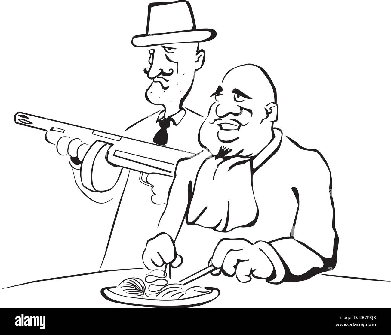 Eating breakfast cartoon Black and White Stock Photos & Images - Alamy