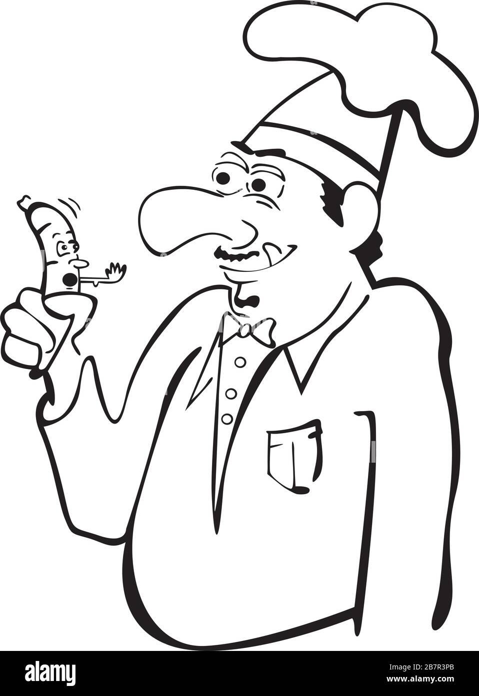 Sausage with fork spoon Stock Vector Images - Alamy