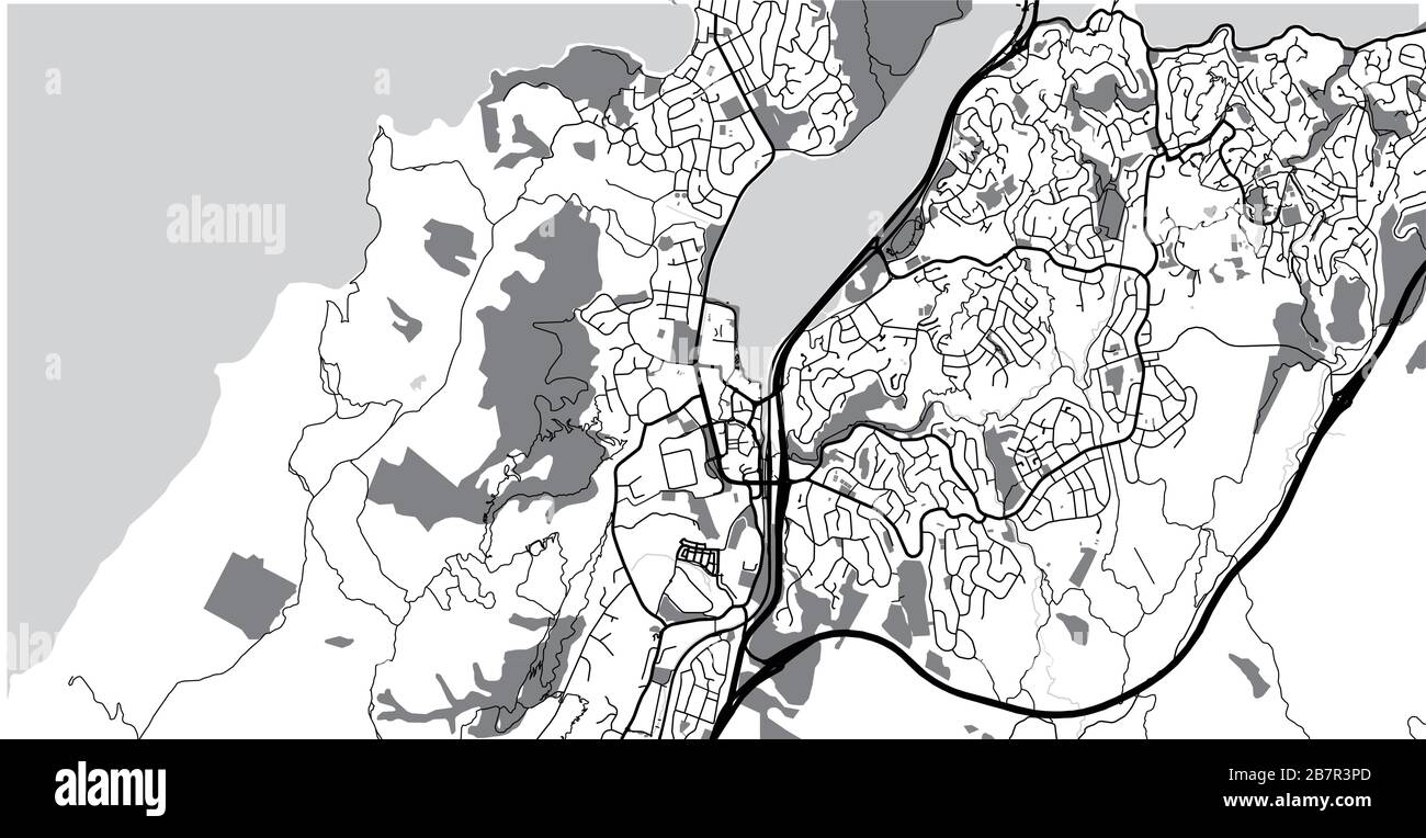 Urban vector city map of Porirua, New Zealand Stock Vector Image & Art ...