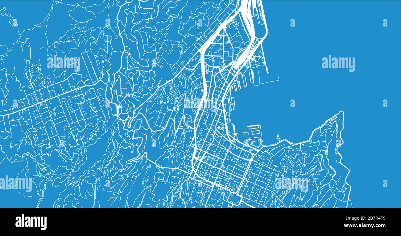 Urban vector city map of Wellington, New Zealand Stock Vector Image ...
