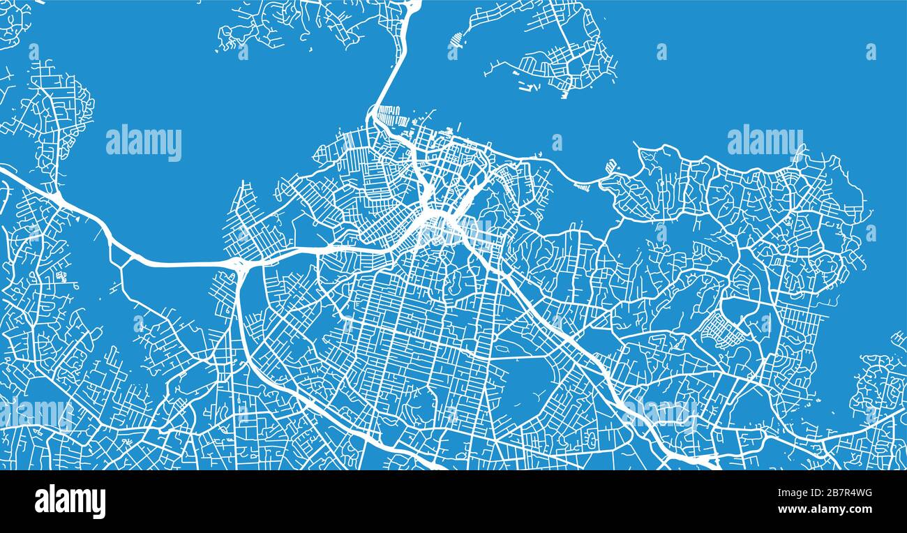 Urban vector city map of Auckland, New Zealand Stock Vector Image & Art ...