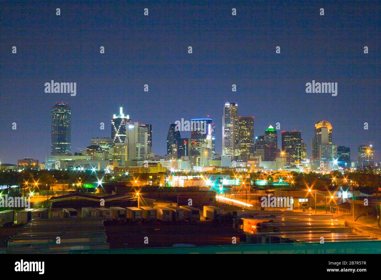 Downtown Dallas, Texas at Night Stock Photo - Alamy