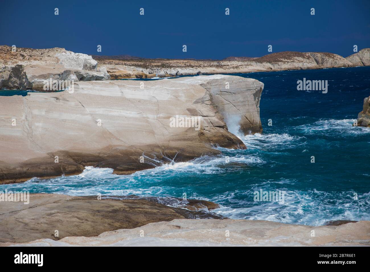 The beautiful volcanic formations of Sarakiniko. Milos island, Cyclades ...