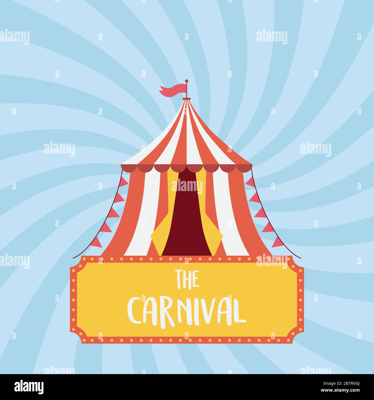 fun fair carnival tent flag recreation entertainment vector ...