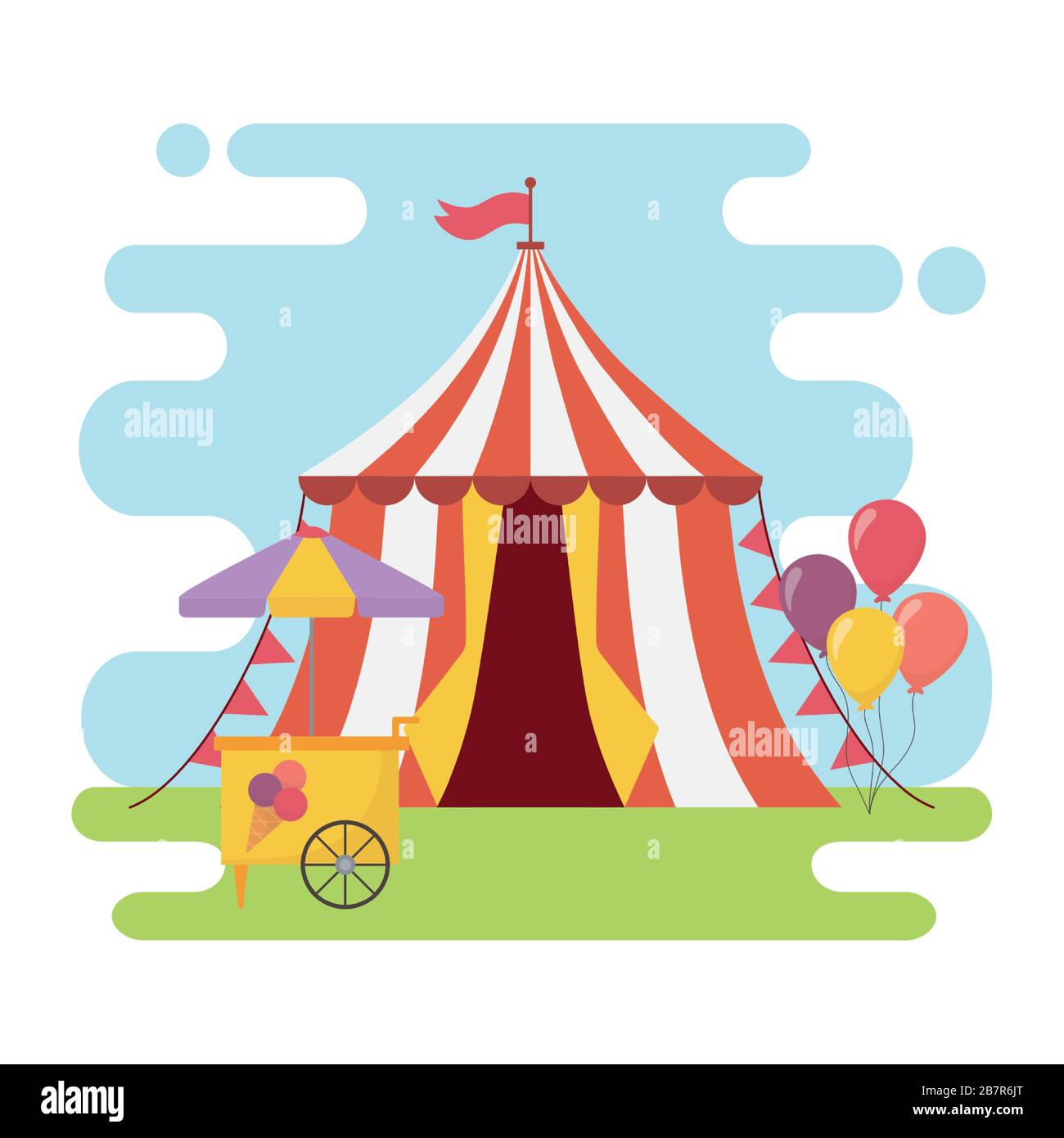 fun fair carnival tent ice cream booth balloons recreation ...