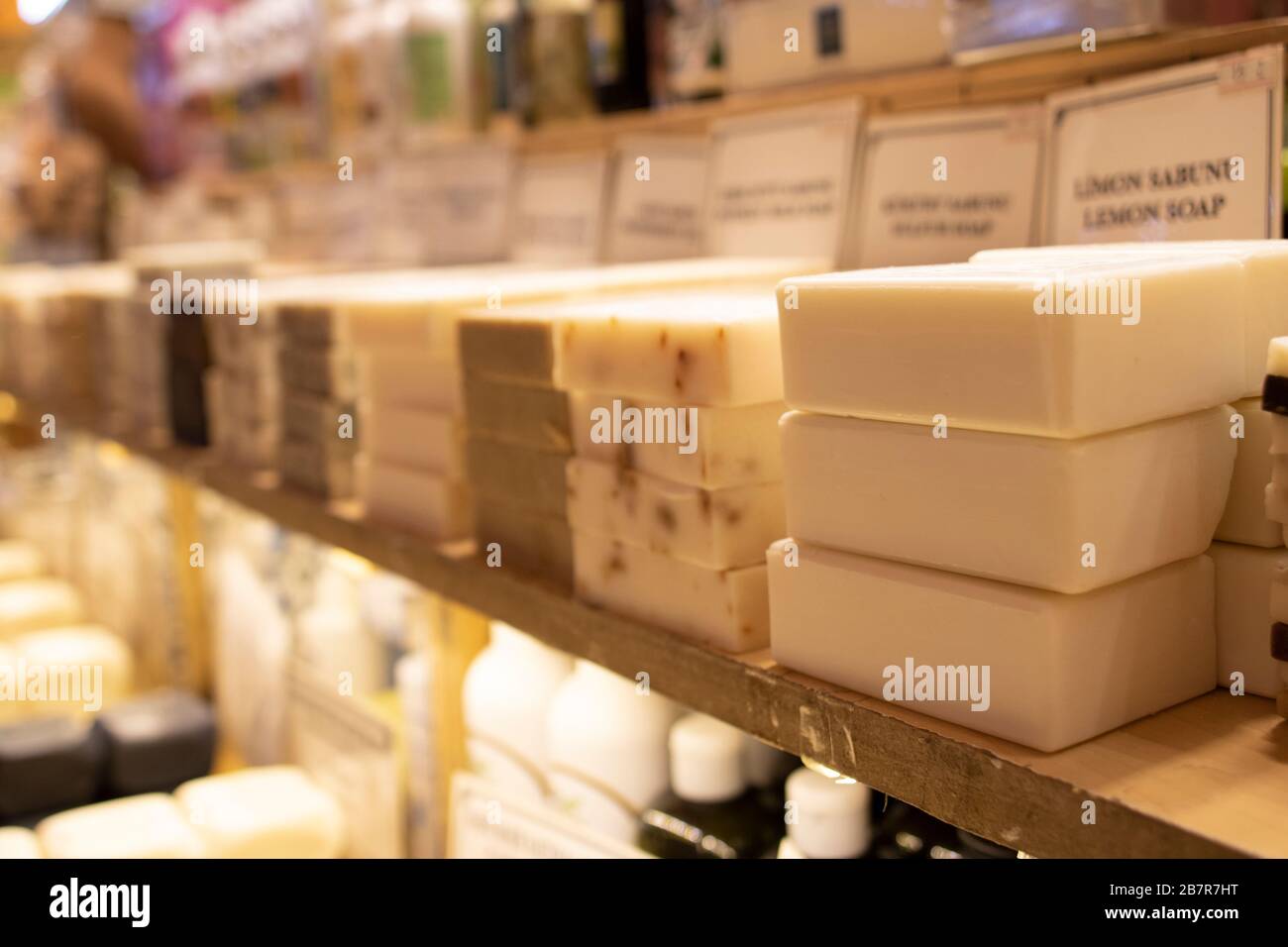 Solid soaps in different colors and flavors close-up Stock Photo - Alamy