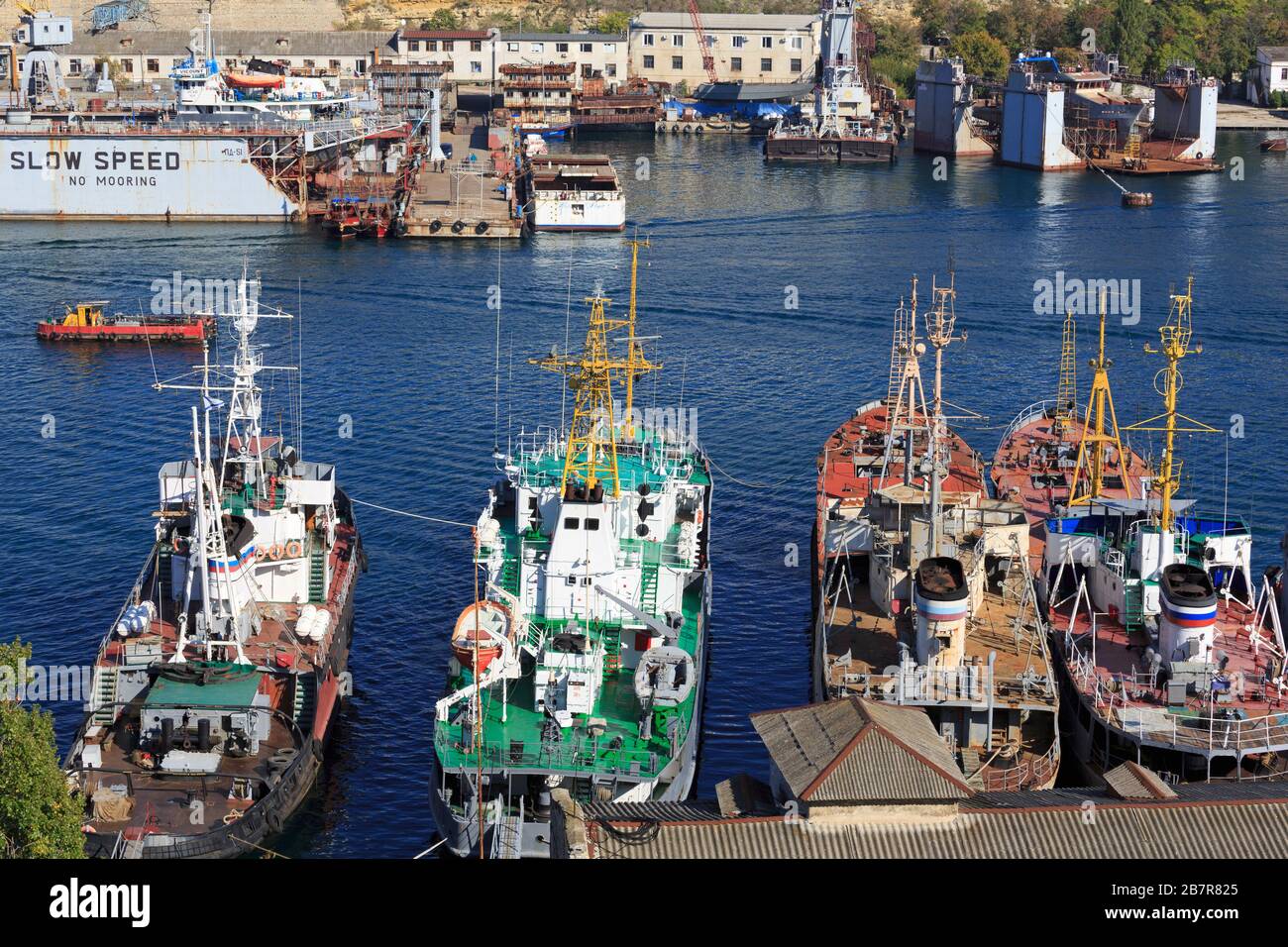 Black Sea Fleet in South Harbour,Sevastopol,Crimea,Ukraine,Eastern ...