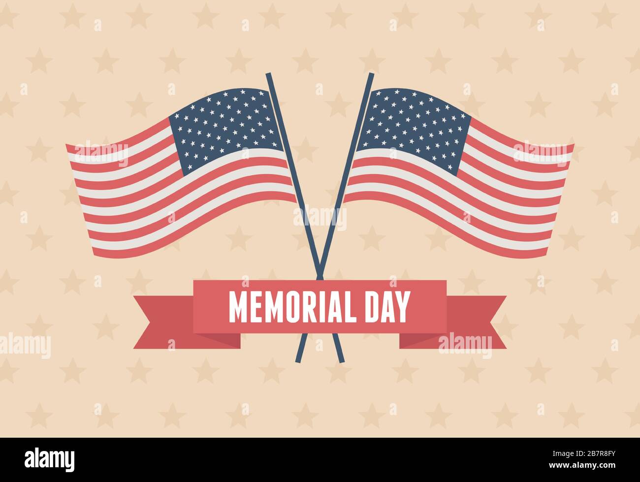 happy memorial day, crossed flags stars background ribbon american ...