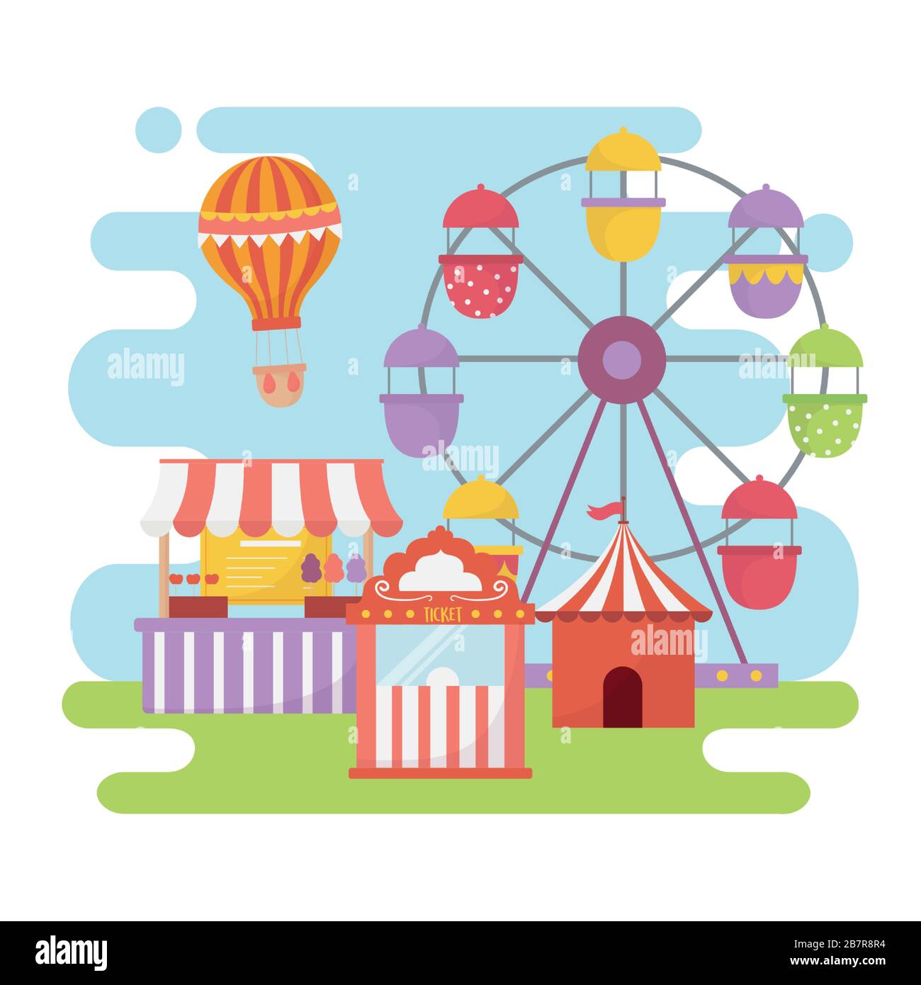 Fun Fair Carnival Ferris Wheel Booth Ticket Food Recreation