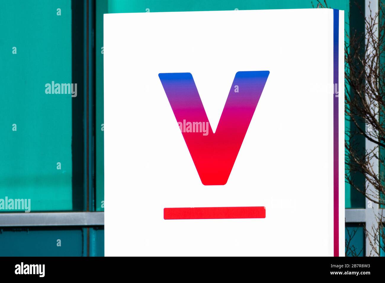 Feb 2, 2020 South San Francisco / CA / USA - Verily "V" symbol at their ...