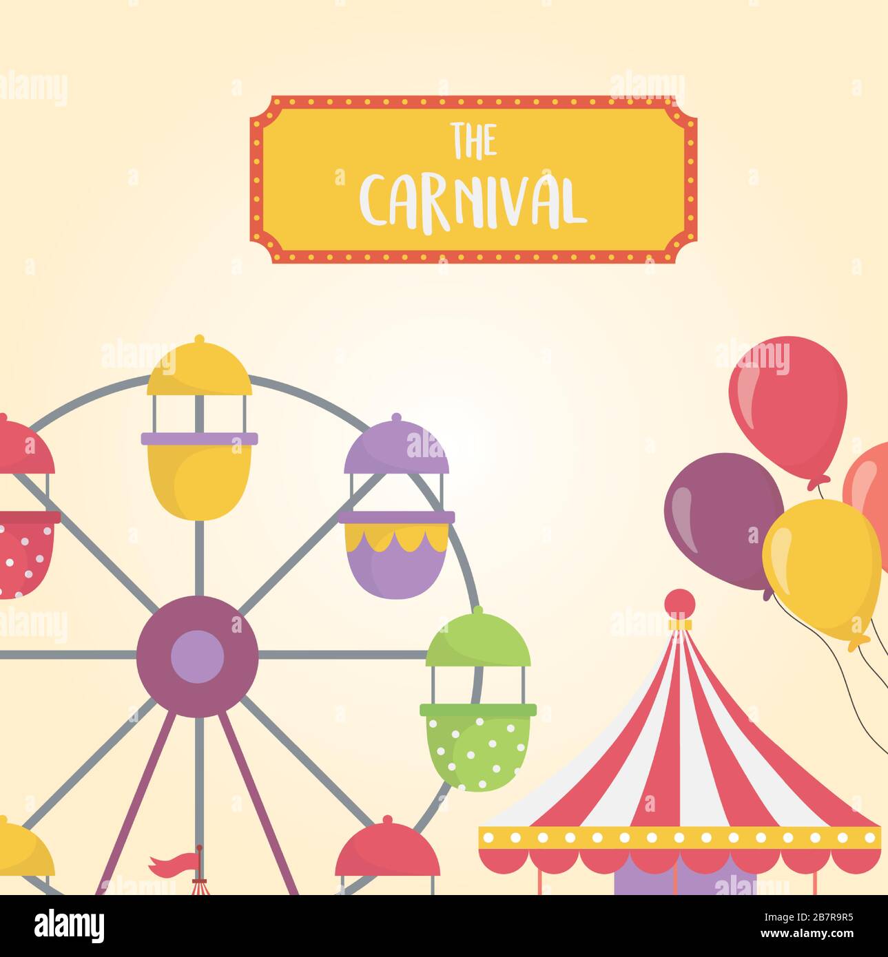 fun fair carnival ferris wheel recreation entertainment vector ...