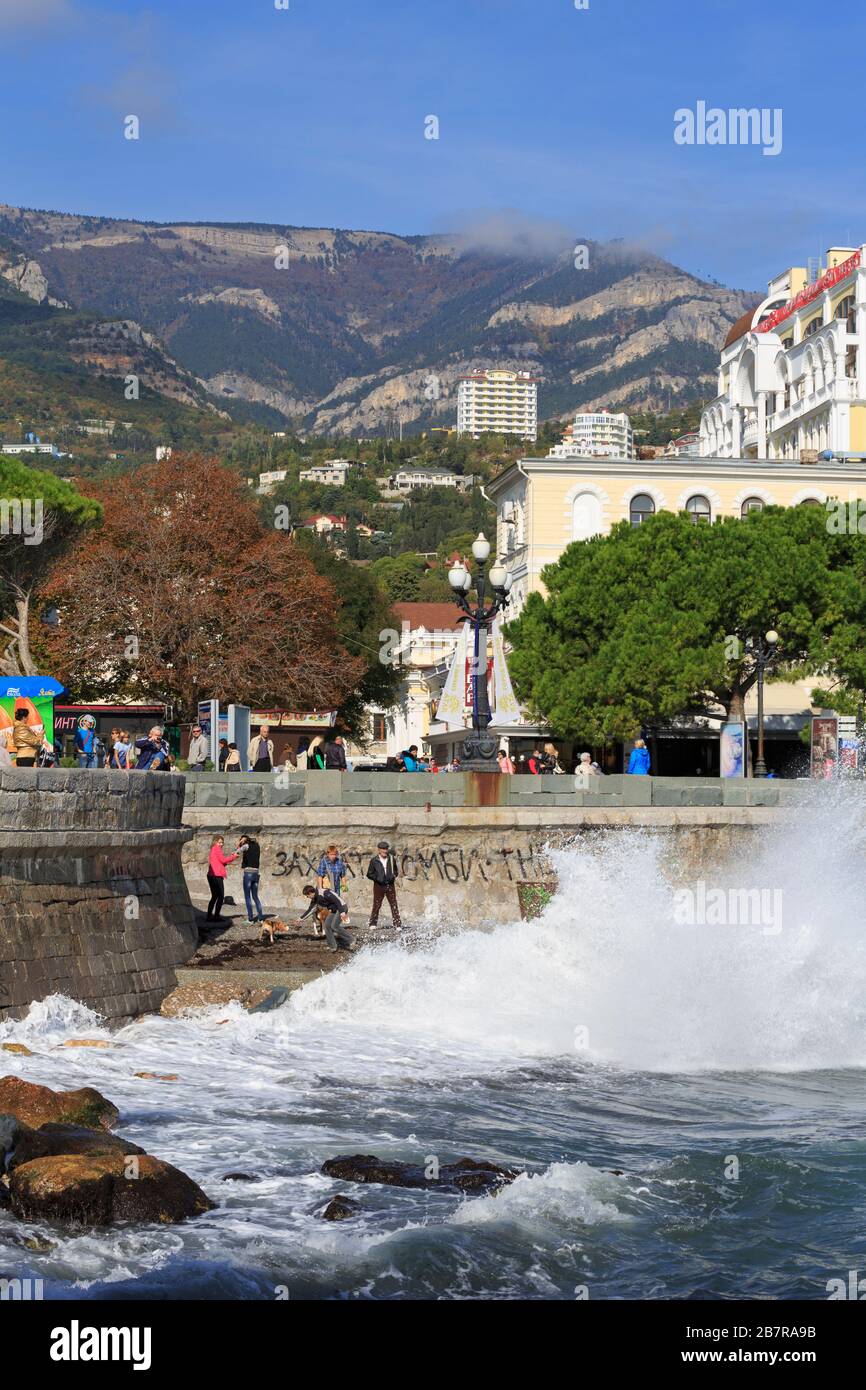 Seafront in Yalta,Crimea,Ukraine,Eeastern Europe Stock Photo - Alamy