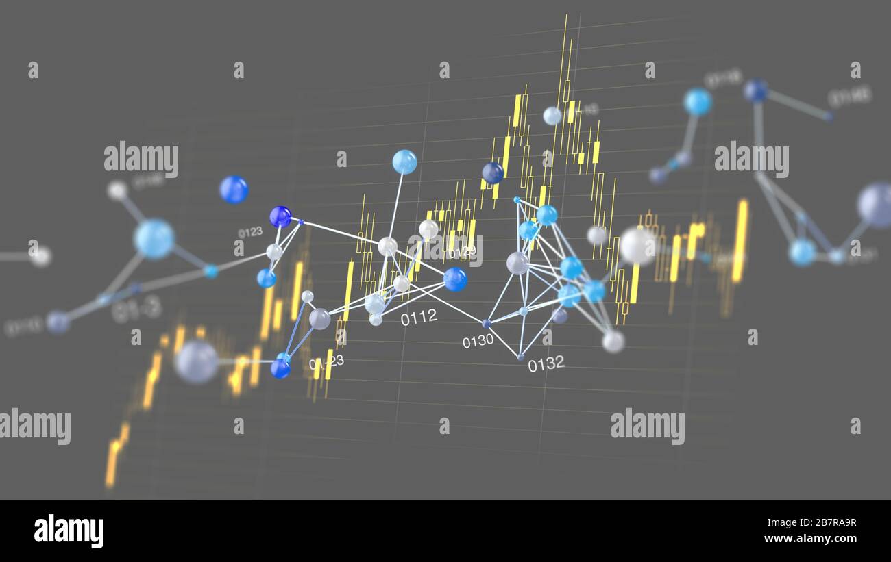 Virtual projection of data technology on a black background Stock Photo ...