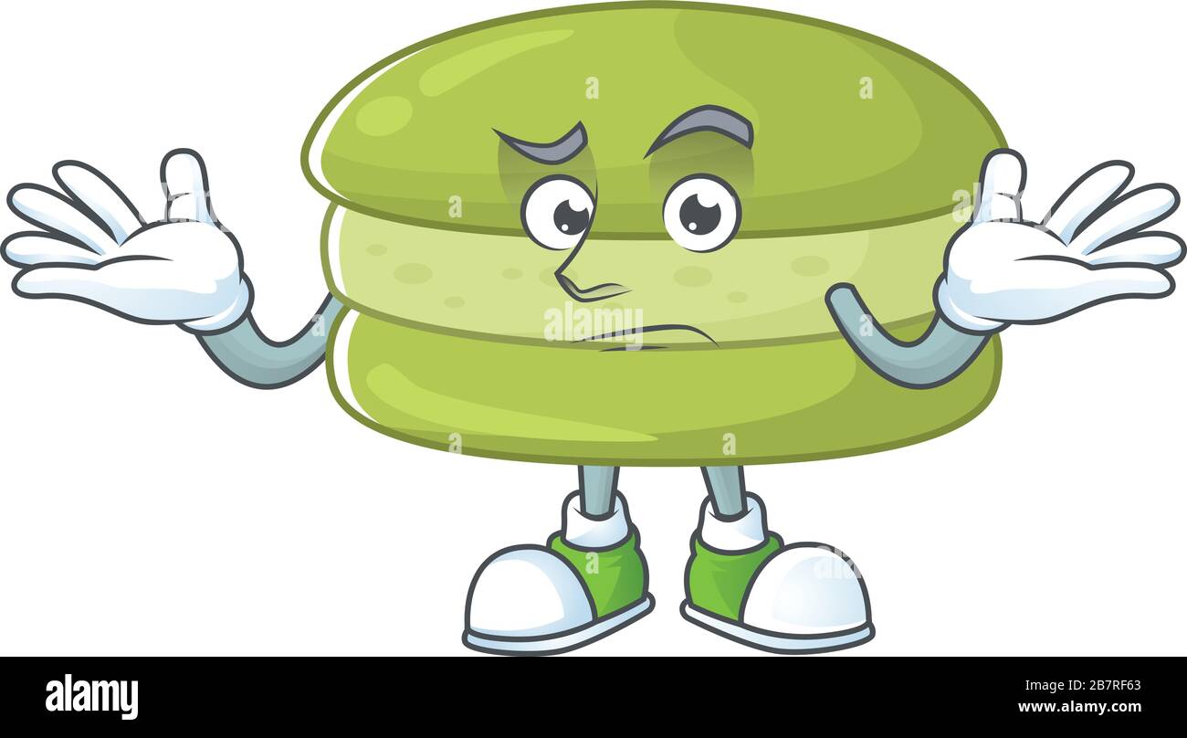 A picture of smirking coconut macarons cartoon character design style ...
