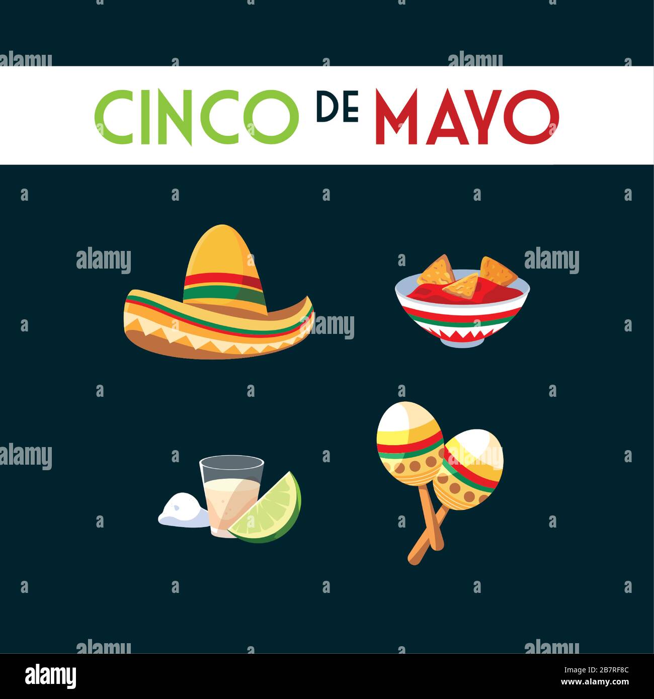 card cinco de mayo with symbol mexican vector illustration design Stock ...