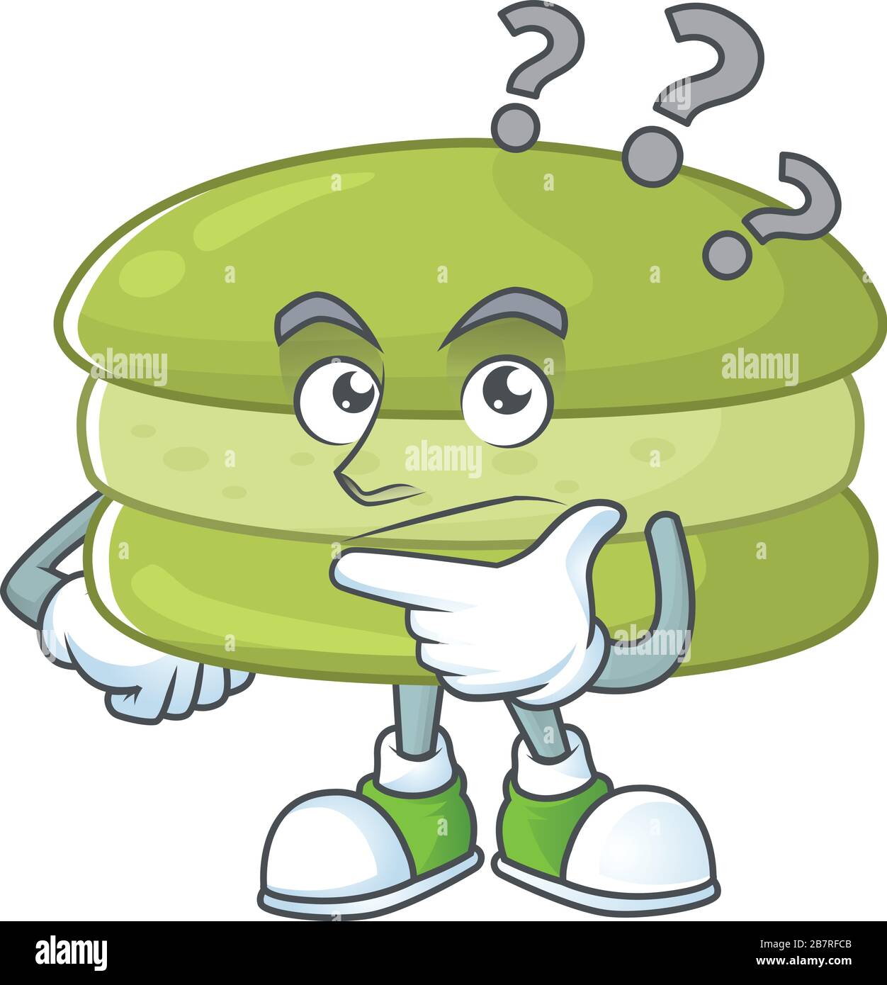 Cute coconut macarons cartoon character using a microphone Stock Vector ...