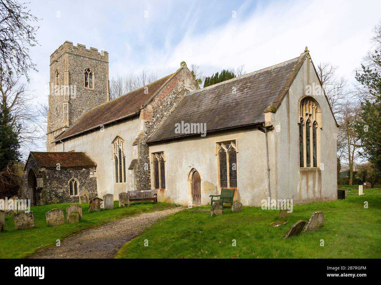 Historic village parish church at Bedingfield, Suffolk, England, UK ...