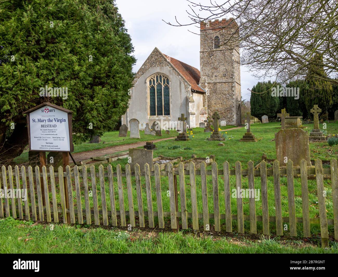 Historic village parish church at Belstead, Suffolk, England, UK Stock ...