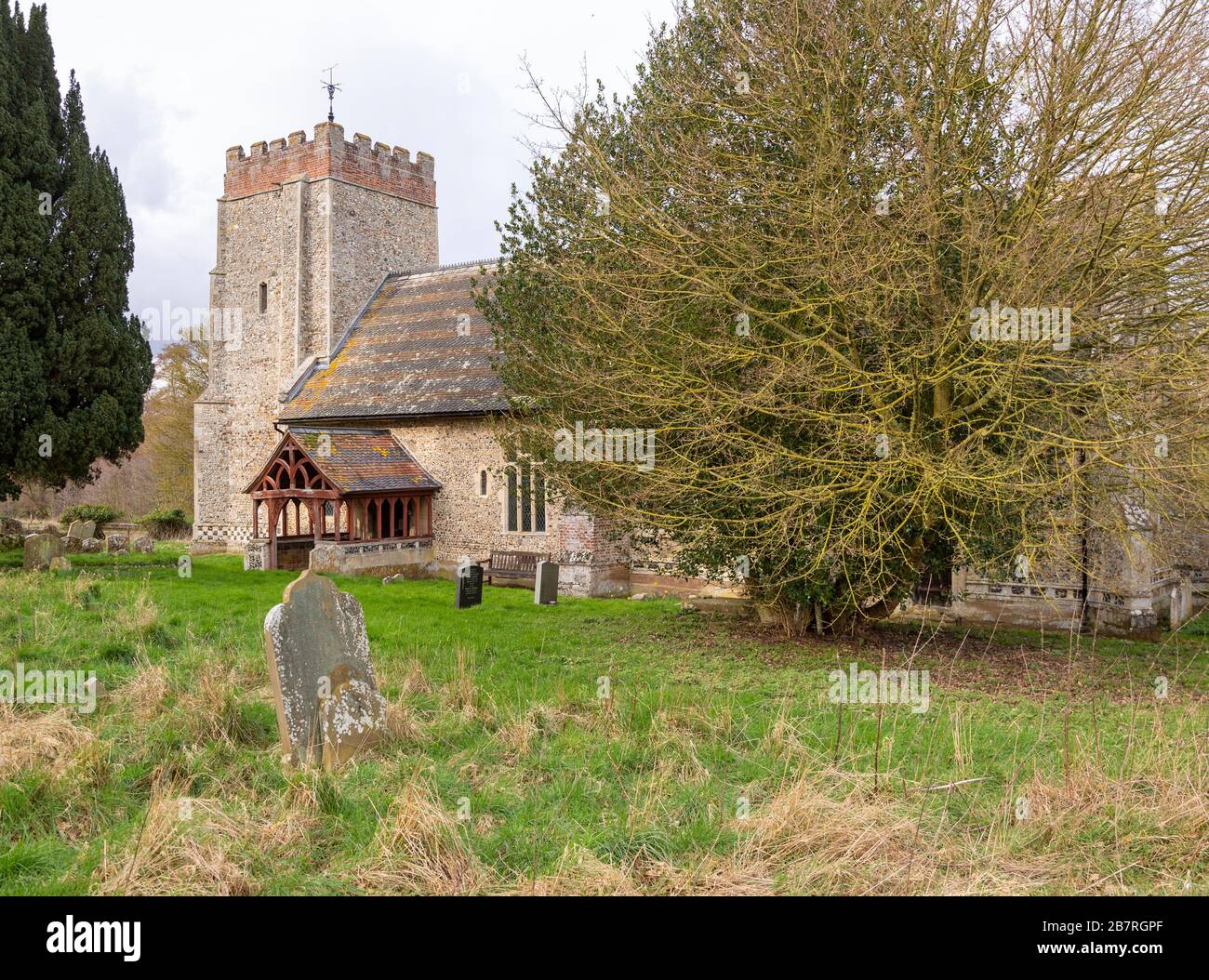 Historic village parish church at Washbrook, Suffolk, England, UK Stock ...