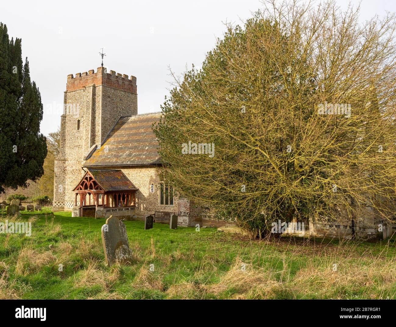 Historic village parish church at Washbrook, Suffolk, England, UK Stock ...