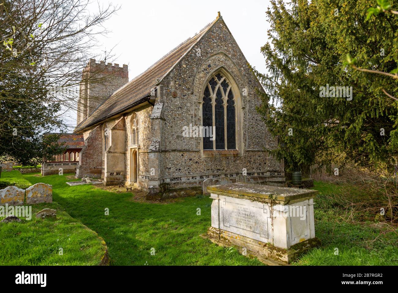 Historic village parish church at Washbrook, Suffolk, England, UK Stock ...