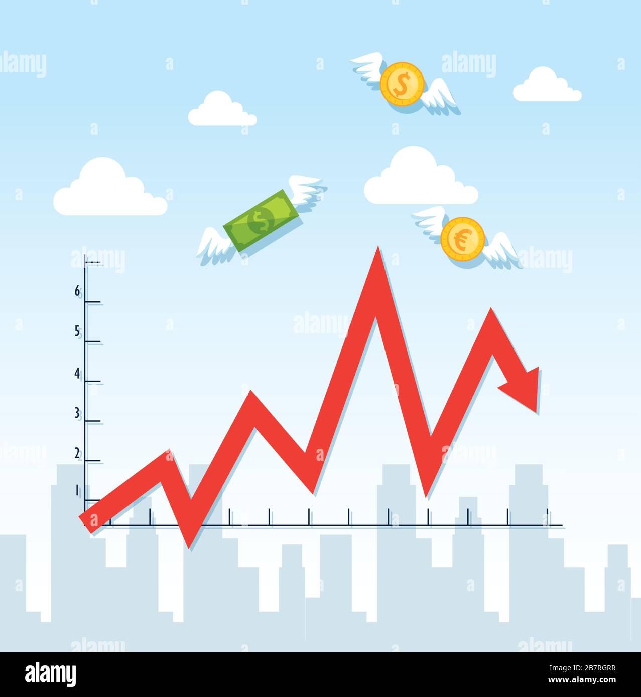stock market crash with infographic and icons Stock Vector Image & Art ...