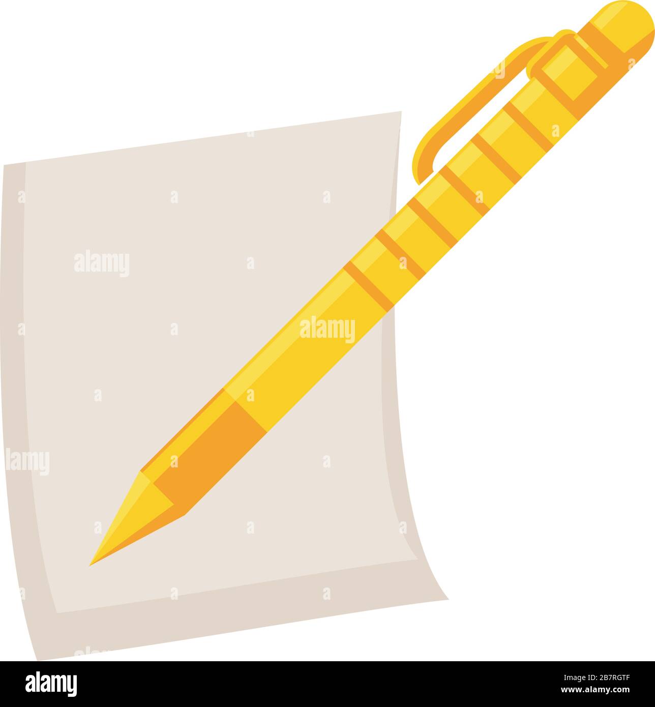 sheet of paper with pen on white background vector illustration design ...