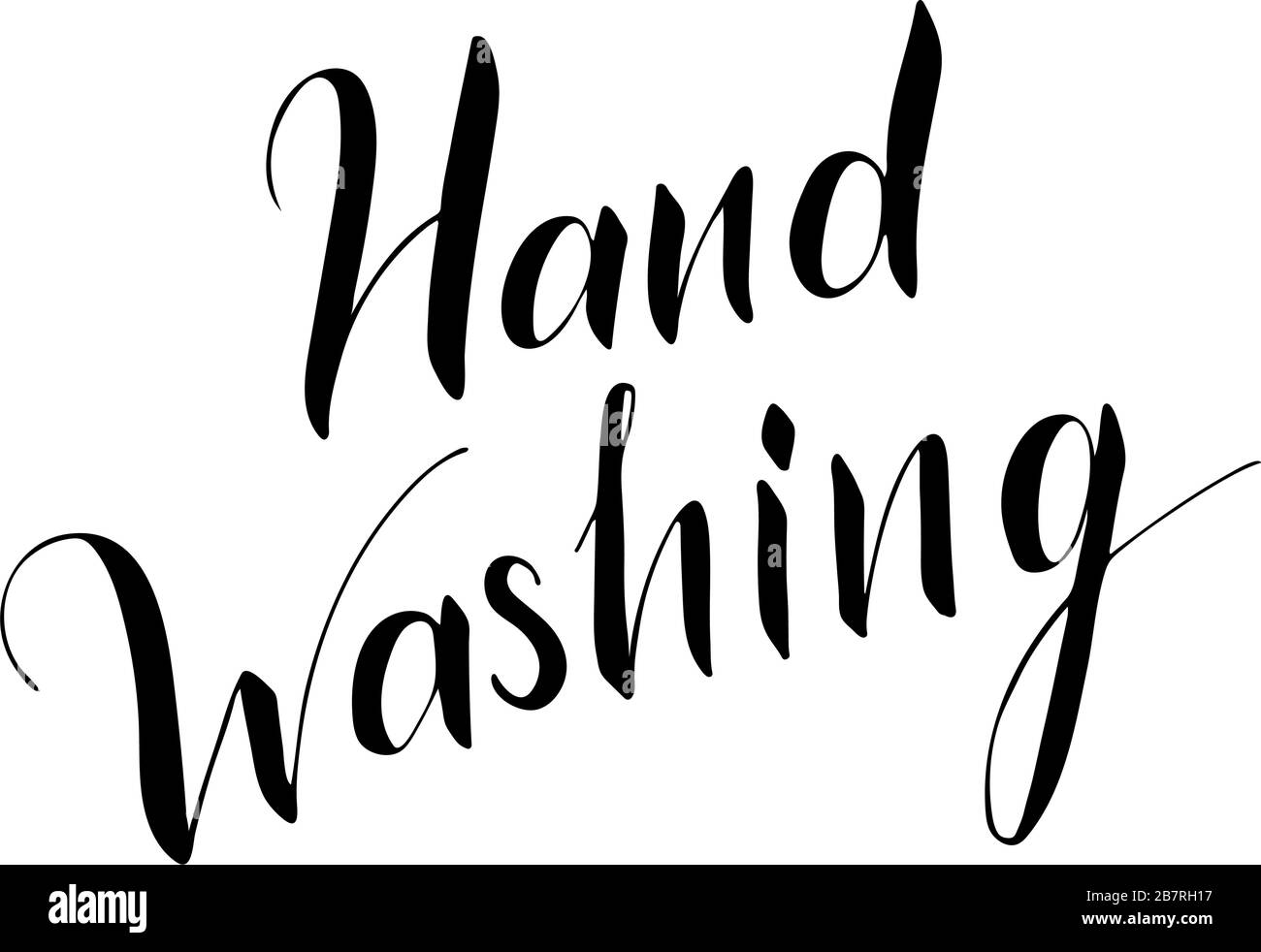 Hand washing vector lettering text isolated on white background. Poster ...